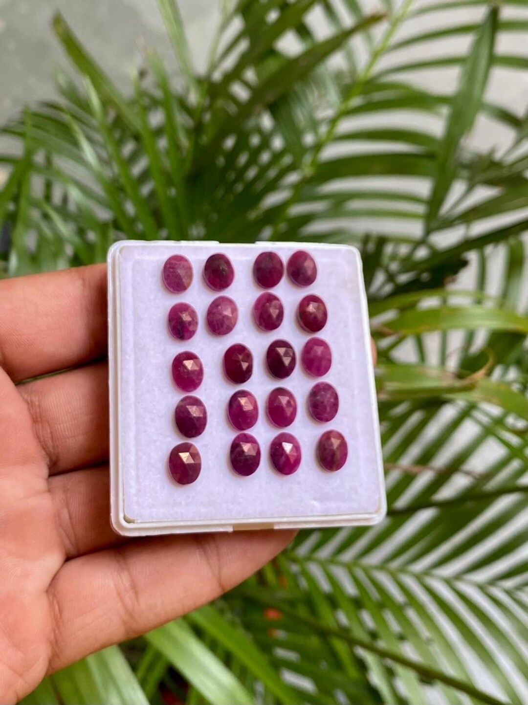 Oval Ruby Gemstone Slice Lot: Rose Cut Faceted Rubies, 43.80 Ct - Etsy