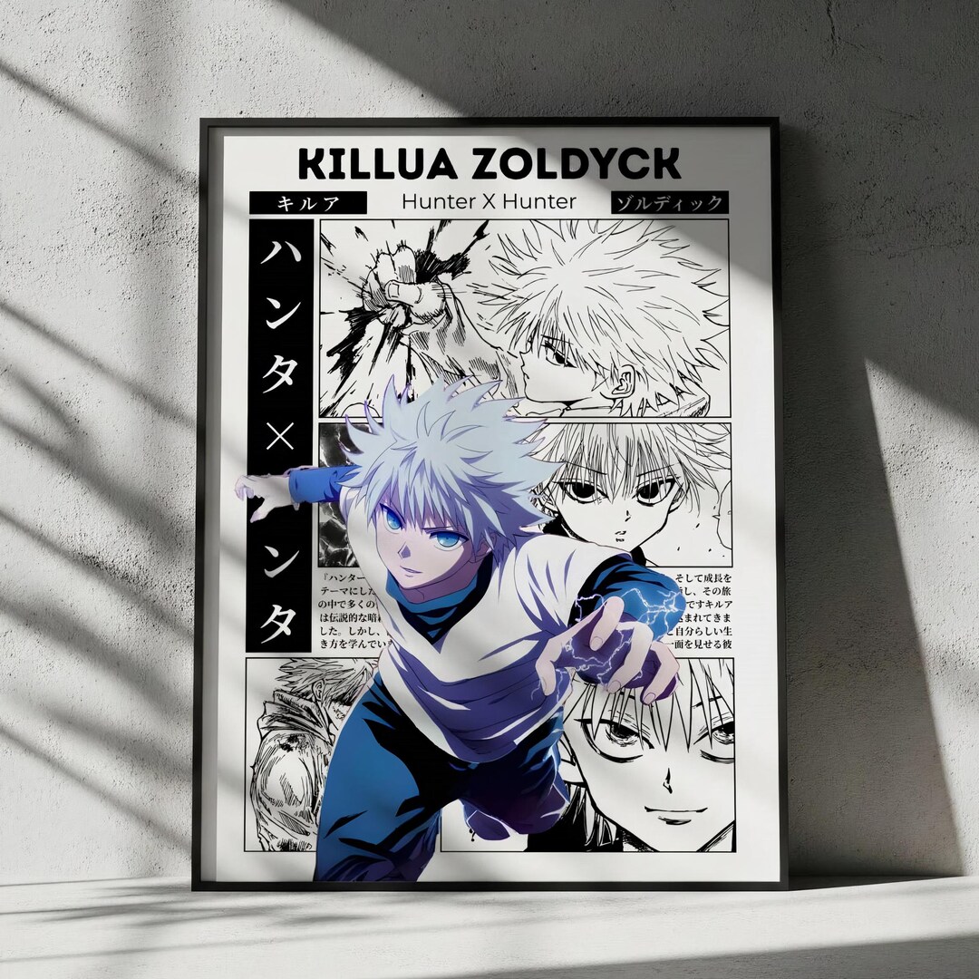 Killua Zoldyck Hunter X Hunter Anime Poster, Manga Wall Artwork Prints ...