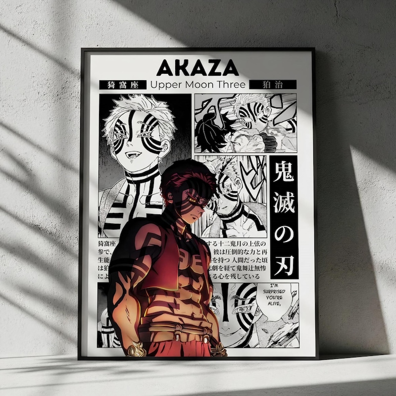 Akaza Poster Demon Slayer - Etsy