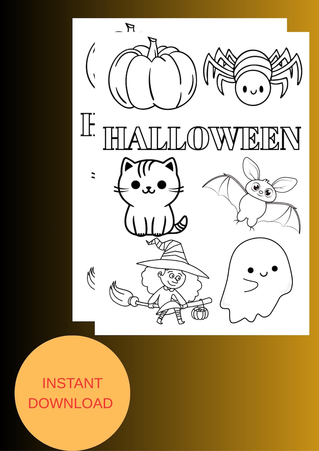 Halloween Colouring Sheet - Etsy