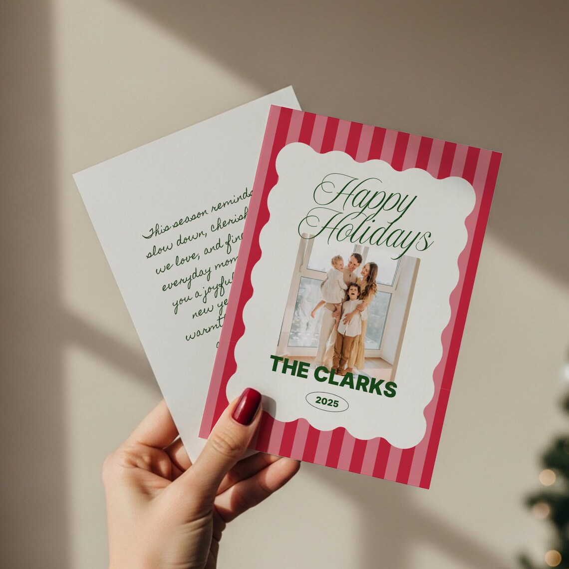 Handwritten Christmas Card, Holiday Card With Photo Template, Instant ...