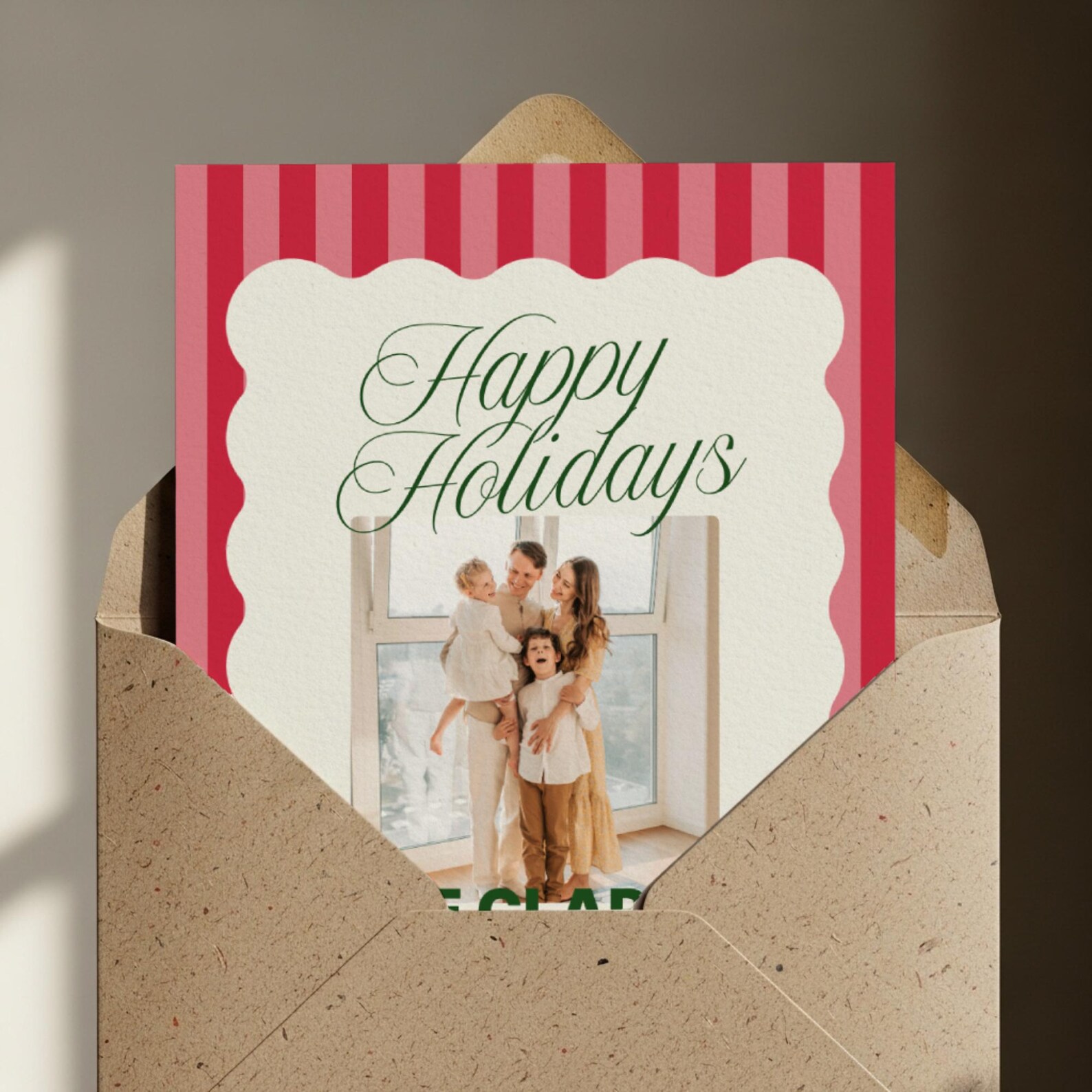 Handwritten Christmas Card, Holiday Card With Photo Template, Instant ...