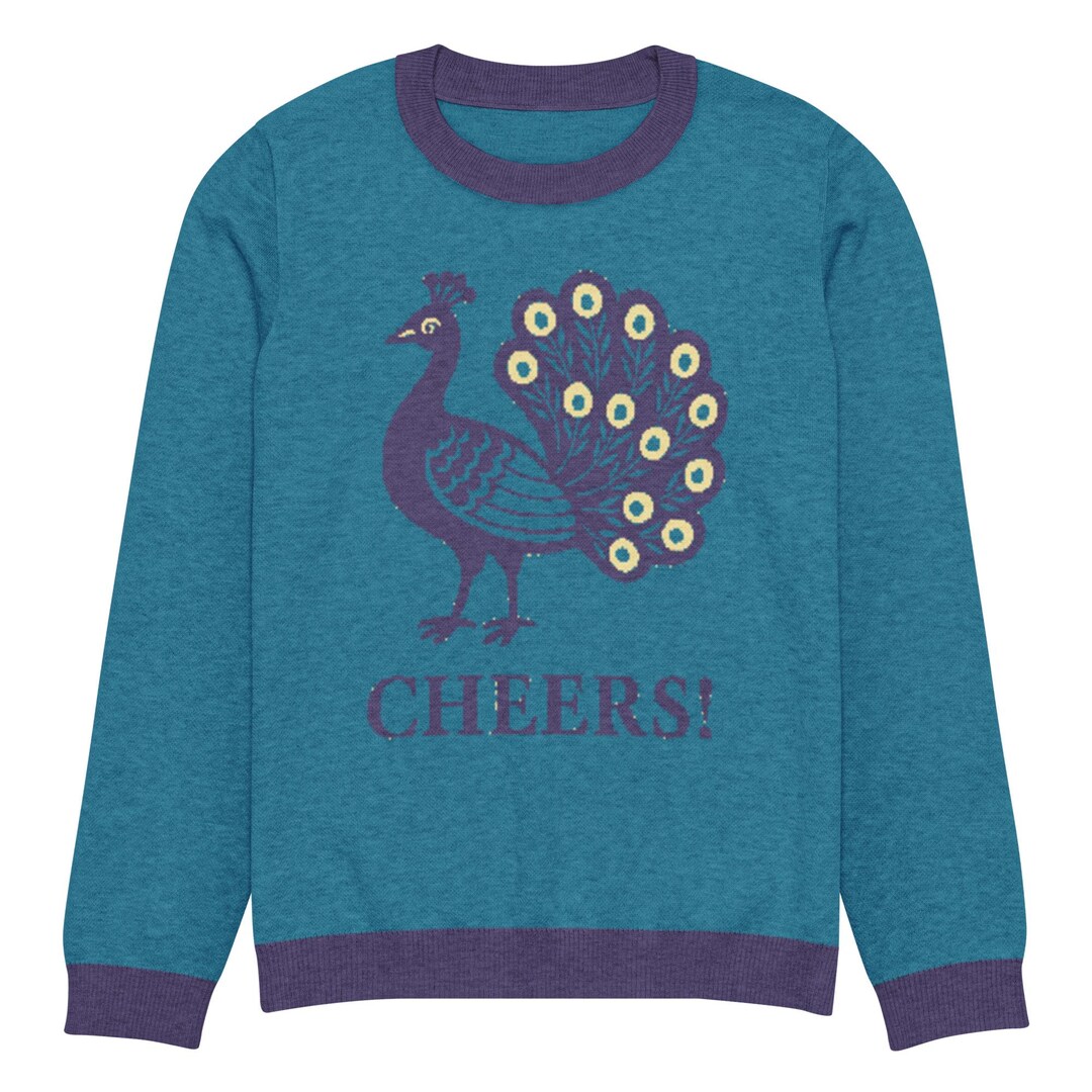 Peacock Bird Bam (knitted Crew Neck Sweater) - Etsy