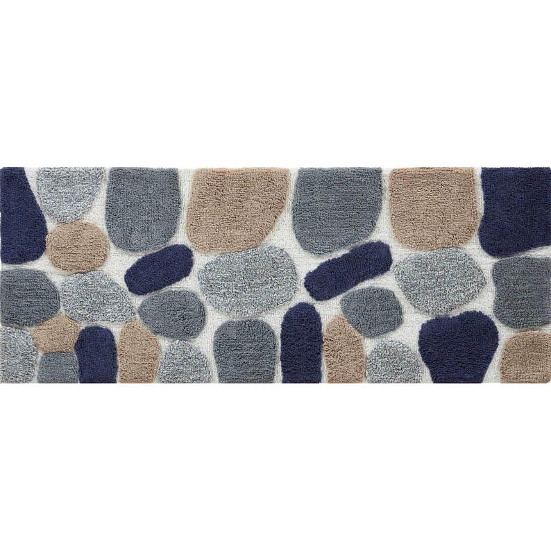 Ultra Soft Cotton Runner Bath Rug | Luxurious Plush Pebble Pattern Non ...