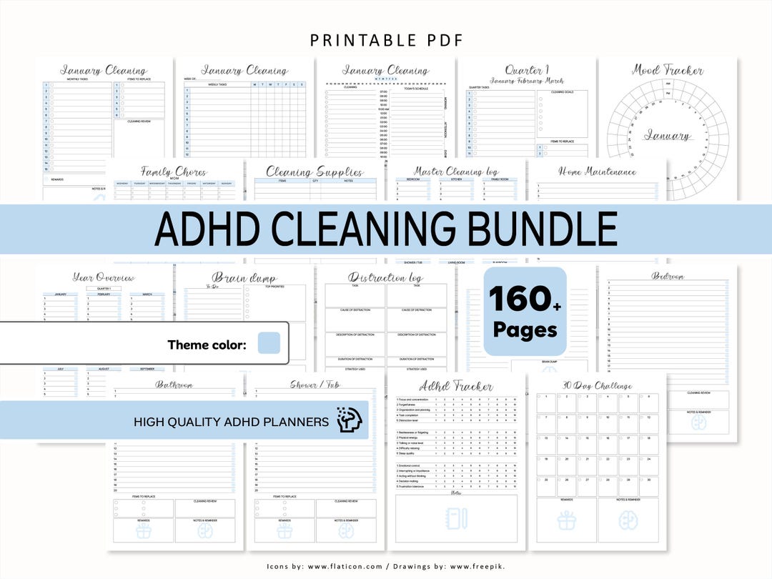 ADHD Cleaning Planner Bundle, Neurodivergent Home Organization ...