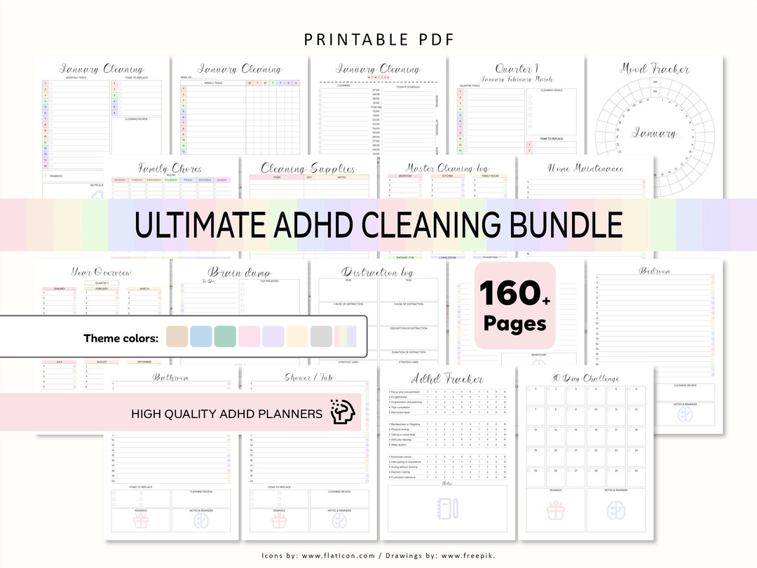 ADHD Cleaning Planner Bundle, Neurodivergent Home Organization ...