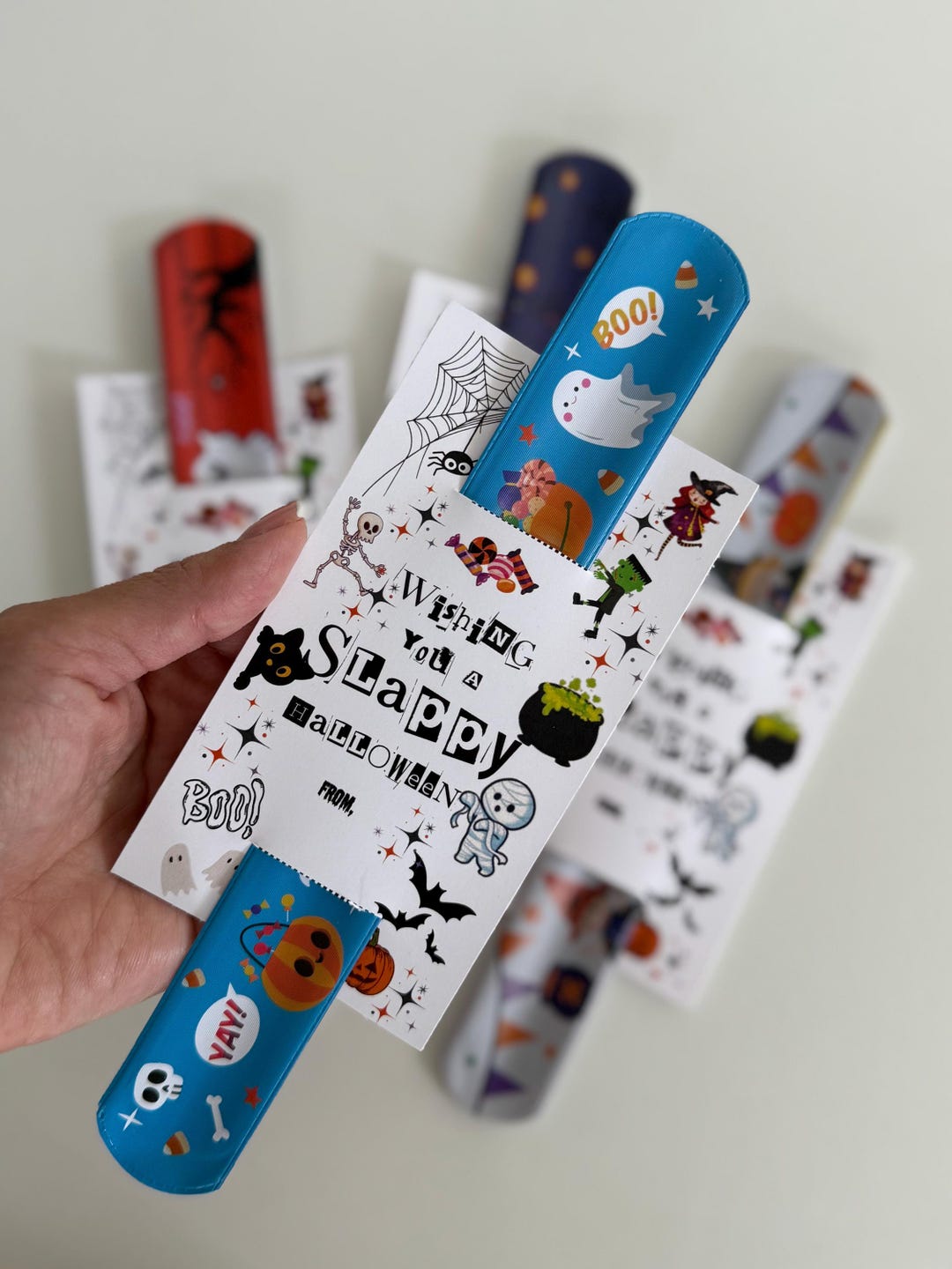 Halloween Slap Bracelet Tags: Printable Non-candy Favours (digital ...