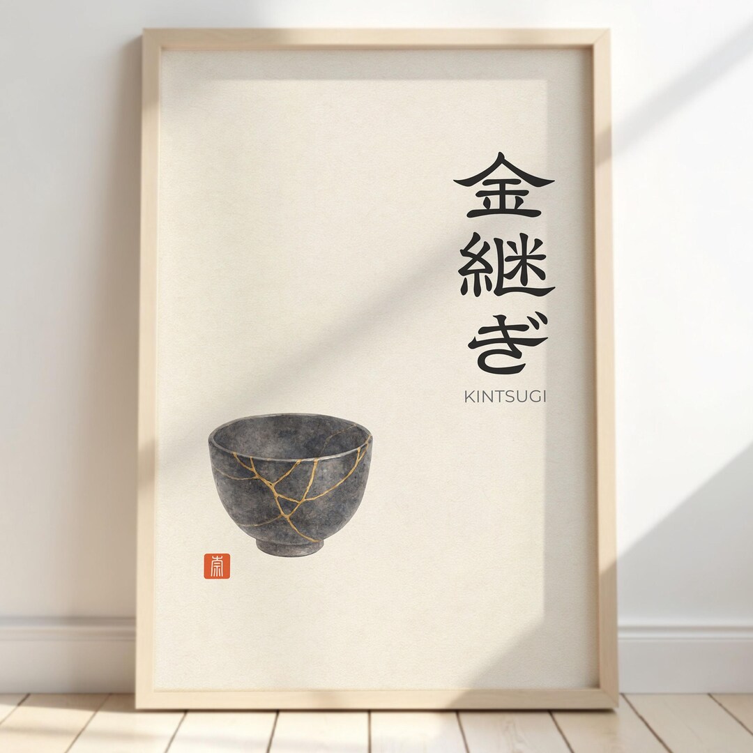 Kintsugi Philosophy Wall Art | Symbol of Resilience and Wabi Sabi ...