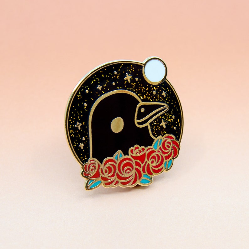 Raven Enamel Pin | Etsy