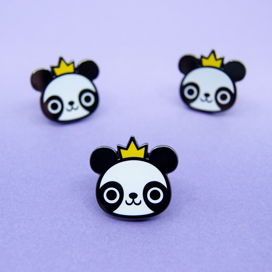 King Panda Enamel Pin - Etsy UK