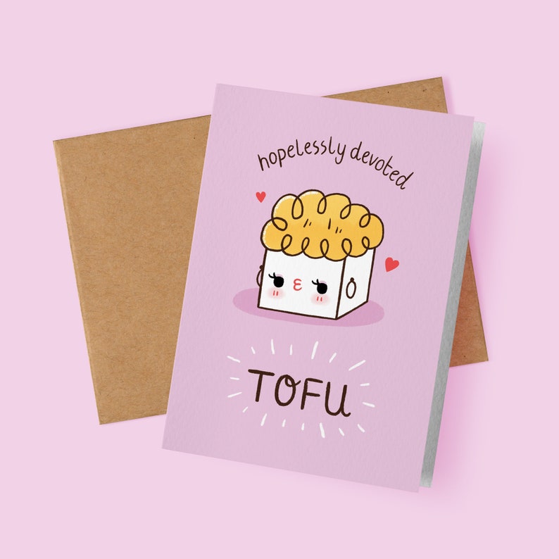 Hopelessly Devoted Tofu Card | Etsy
