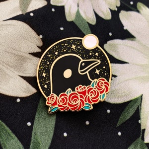 Raven Enamel Pin - Etsy