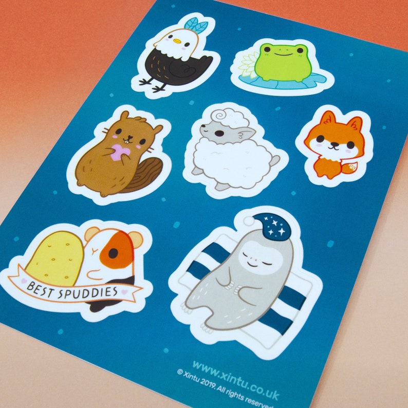 Adorable Animals Sticker Sheet - Etsy UK