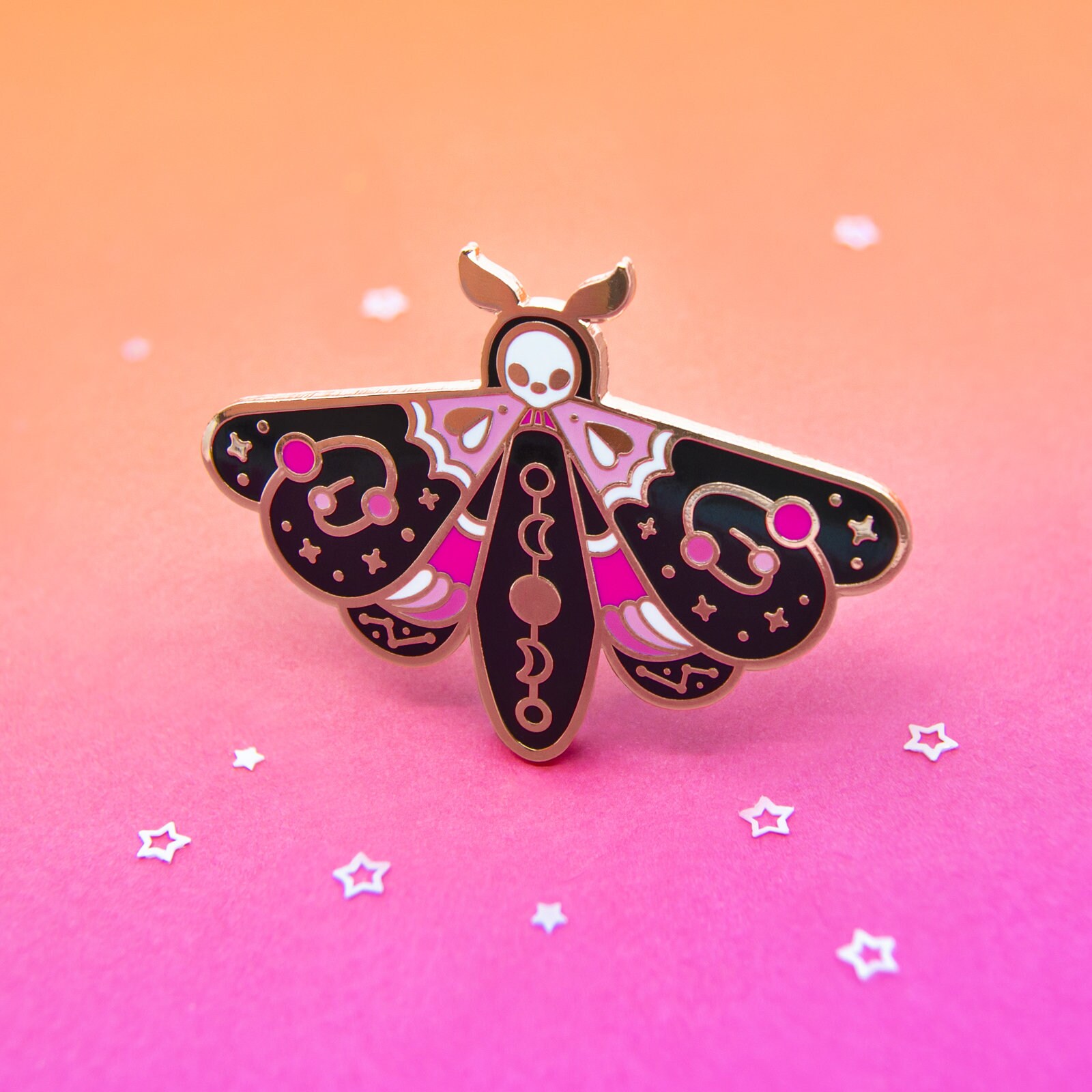 Pink Interstellar Moth Enamel Pin - Etsy