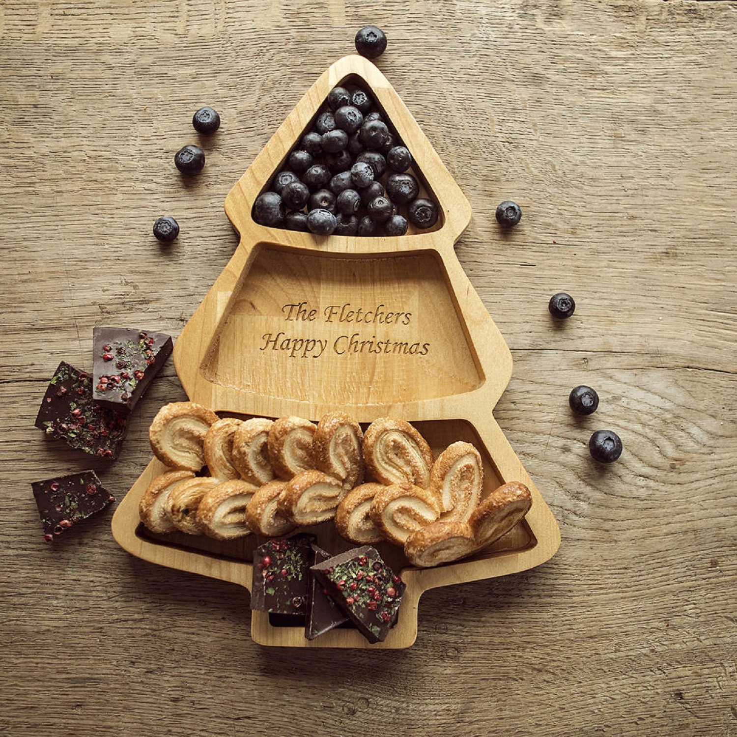 Personalised Christmas Tree Snack Tray Kitchen Utensils Gift - Etsy UK