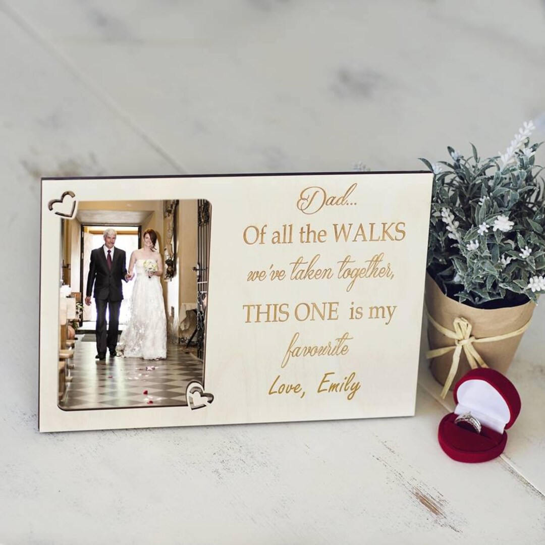 Father of the Bride Personalised Wooden Photo Frame Personalized Photo ...