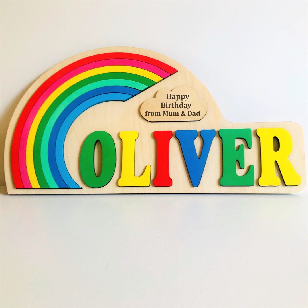 Rainbow Personalised Name Puzzle, Rainbow Puzzle, Personalised Puzzle ...