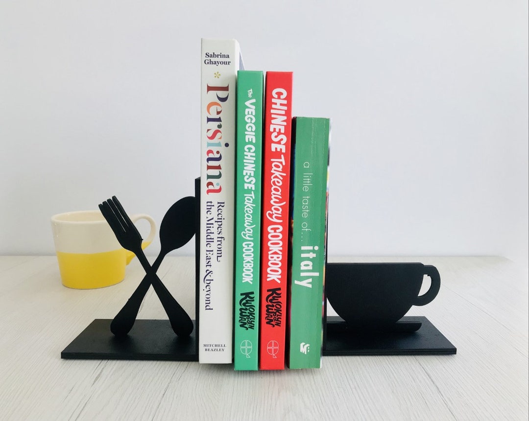 Lets Dine Creative Bookends, Home Decor Bookends, Bookshelf Decor ...