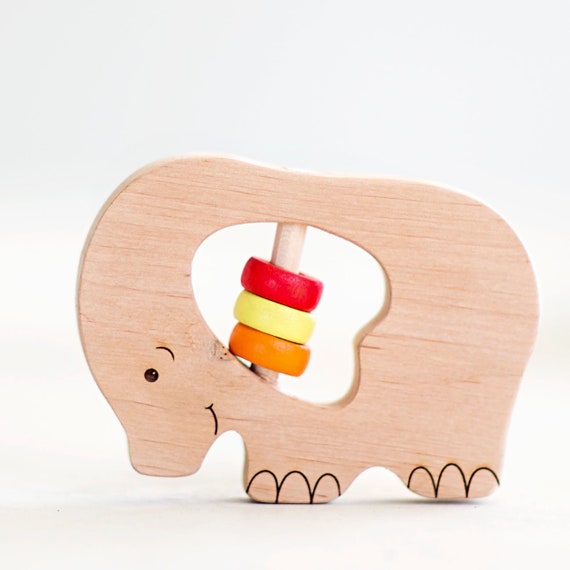 Organic Baby Elephant Rattle - Etsy