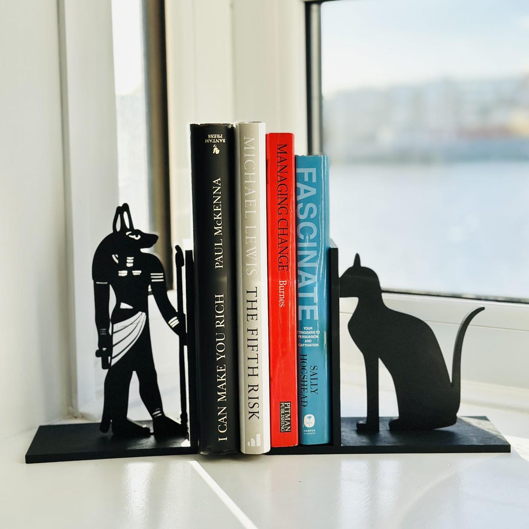 Ancient Egypt Bastet and Anubis Bookends - Etsy UK