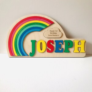 Rainbow Personalised Name Puzzle, Rainbow Puzzle, Personalised Puzzle ...