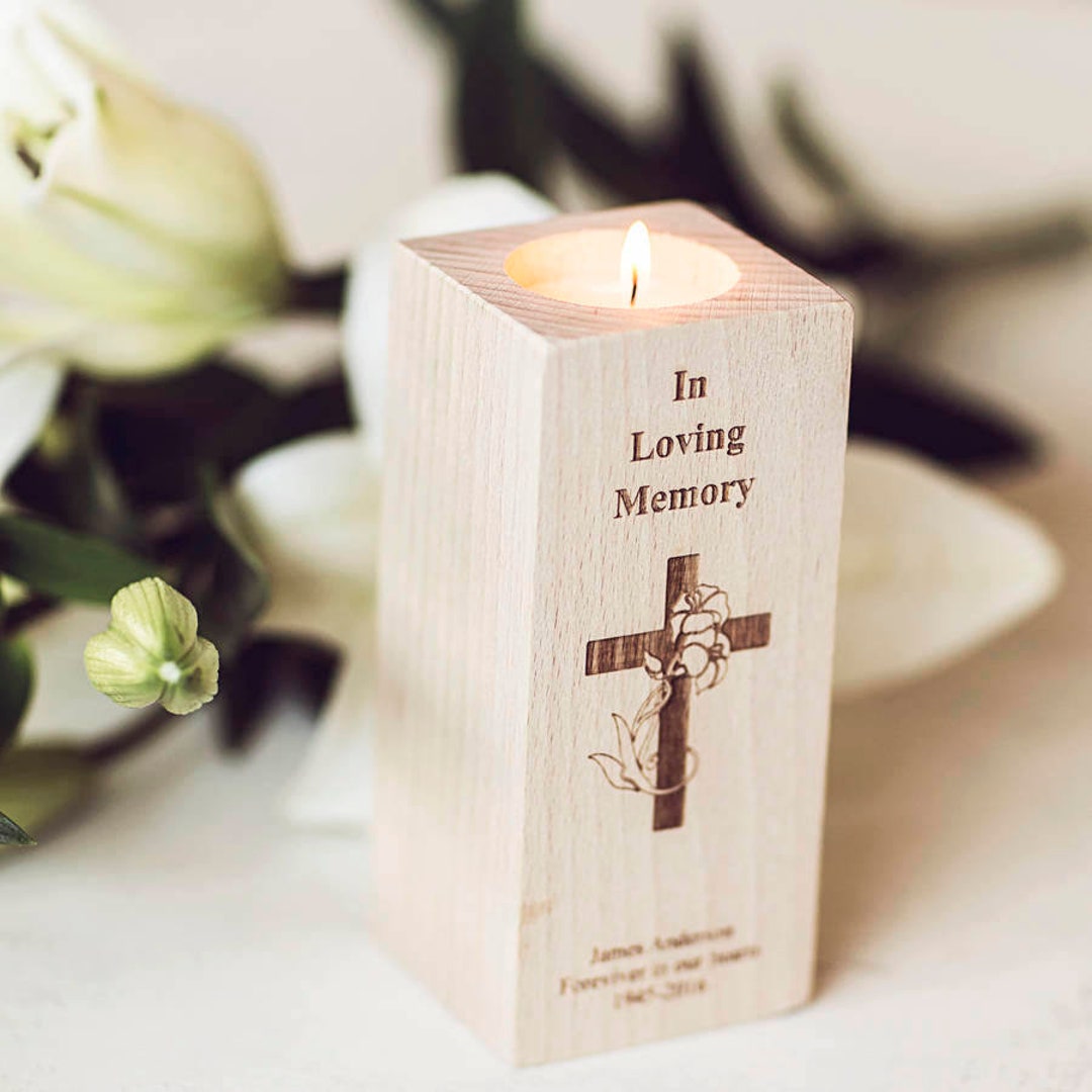 In Loving Memory Personalised Tealight Candle Holder, Personalised ...
