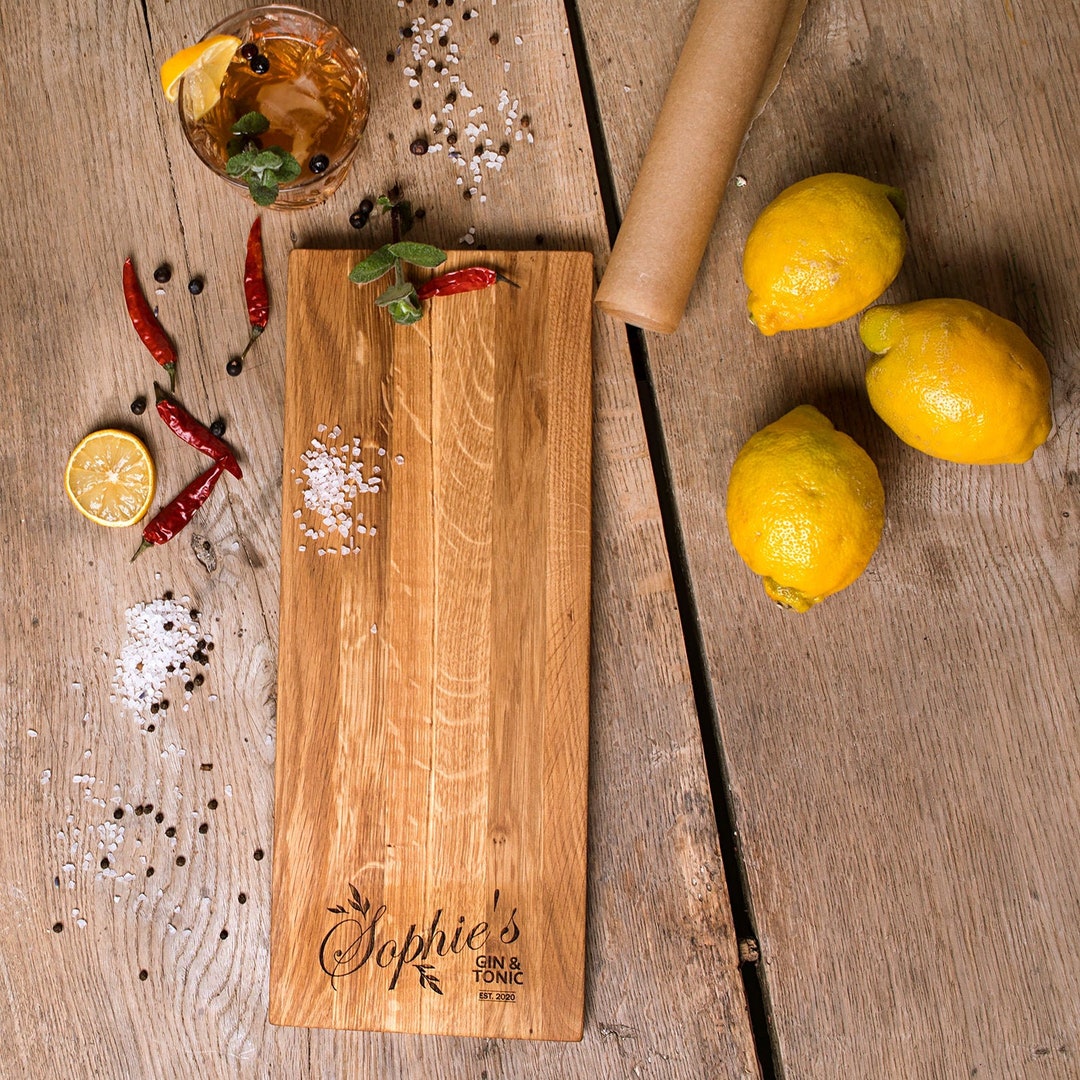 Gin and Tonic Board Personalised Engraved Wooden Chopping - Etsy