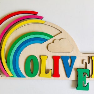 Rainbow Personalised Name Puzzle, Rainbow Puzzle, Personalised Puzzle ...