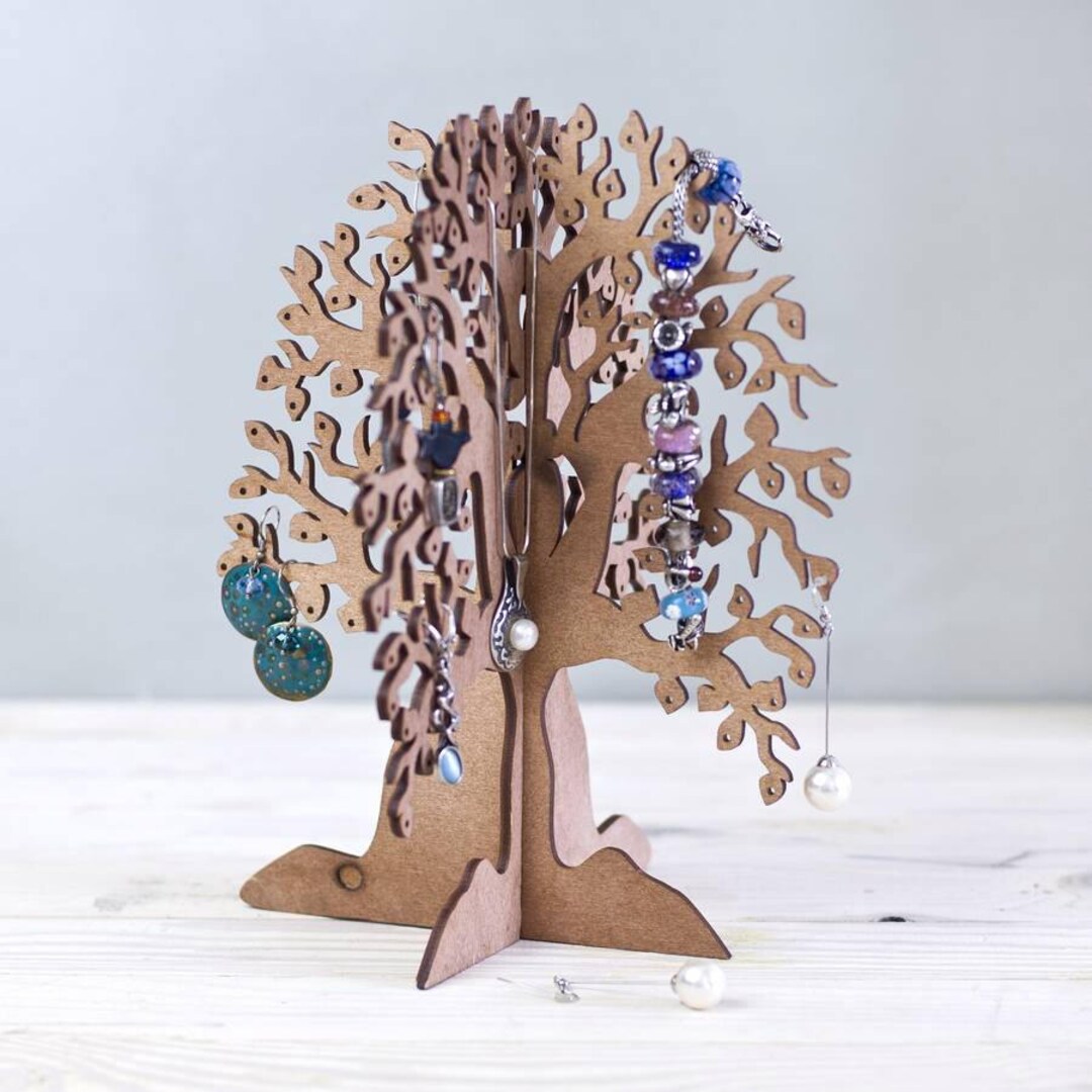 Bonsai Tree Jewellery Stand Wooden Jewelry Stand Jewellery Organizer ...