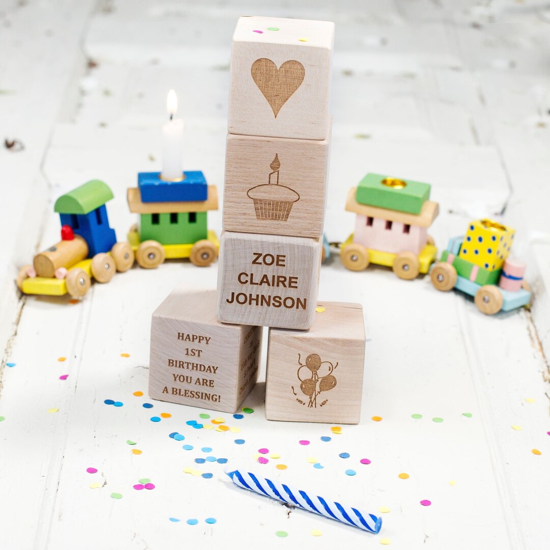 Personalised Birthday Wooden Blocks | Personalized Keepsake Gift | New ...