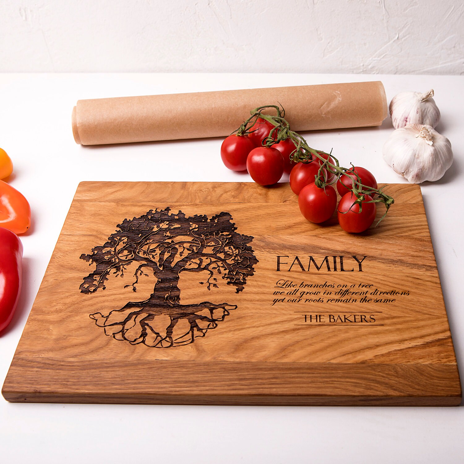 Family Tree Chopping board Oak Hardwood Cutting Board | Etsy