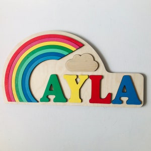 Rainbow Personalised Name Puzzle, Rainbow Puzzle, Personalised Puzzle ...