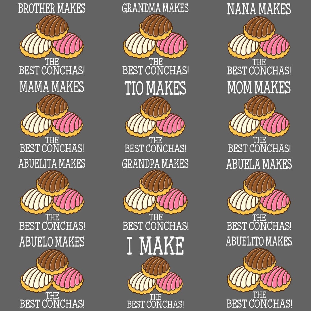 Cute Concha Family PNG, Best Conchas Family Matching Clipart, Funny ...