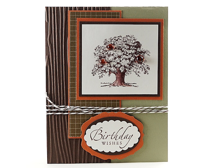 Tree Birthday Wishes Card, Hand Made Greeting Card, Nature Card ...