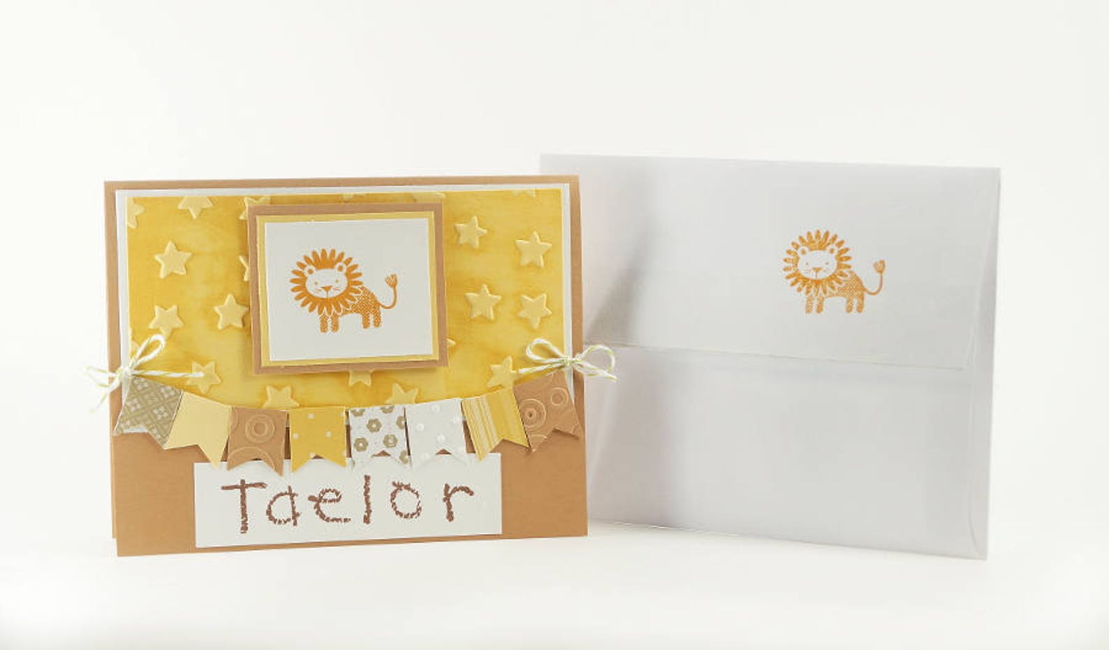 Congratulations Baby Card Personalize Baby Name Lion Baby | Etsy