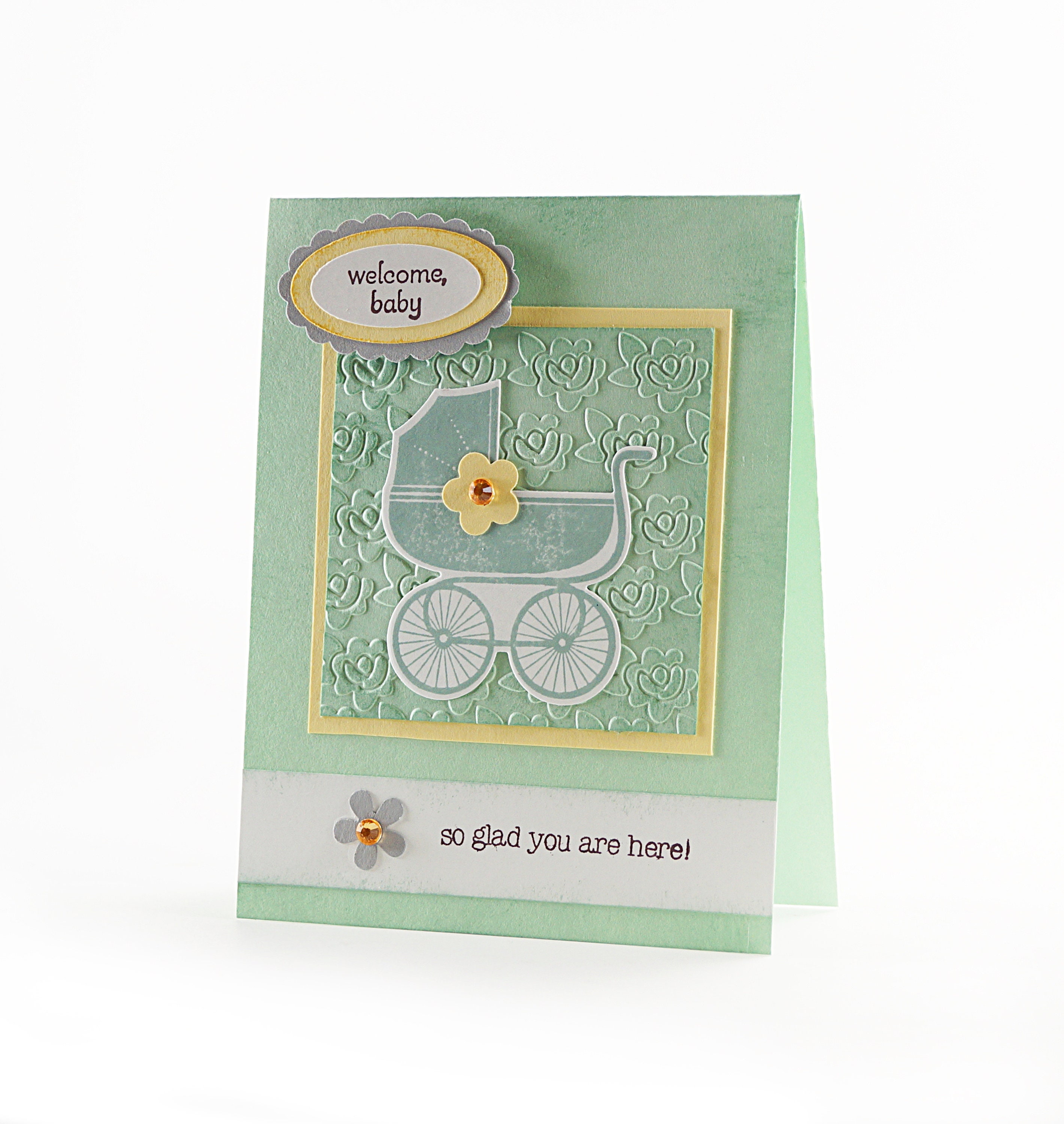 Welcome Baby Card Hand Stamped Card Congratulations On Baby | Etsy