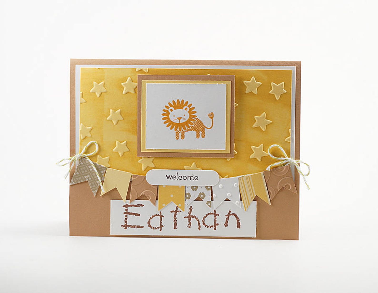 Congratulations Baby Card Personalize Baby Name Lion Baby | Etsy