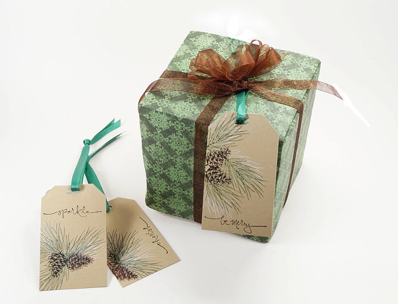 Holiday Gift Tag Christmas Tag Set Handmade Rustic Gift | Etsy