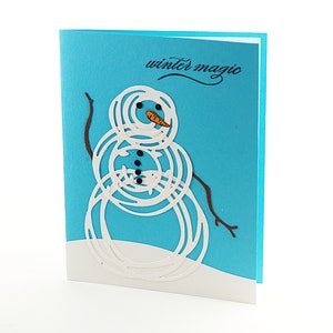 Snowman Christmas Card Handmade - Christmas Cards Boxed Set - Hand ...