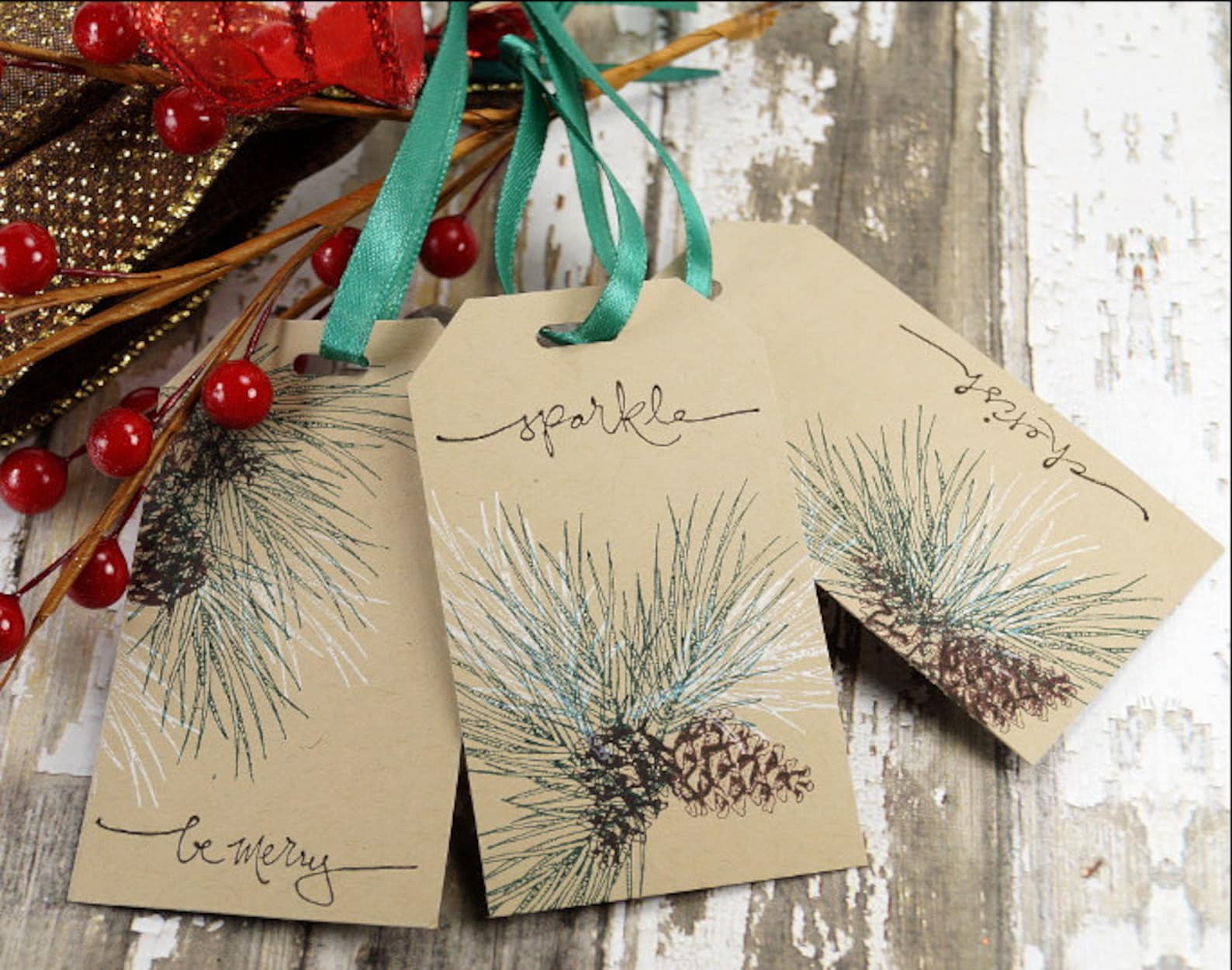 Christmas Gift Tags Handmade Holiday Gift Tags Christmas - Etsy