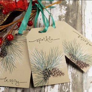 Holiday Gift Tag, Christmas Tag Set, Handmade Rustic Gift Tags ...