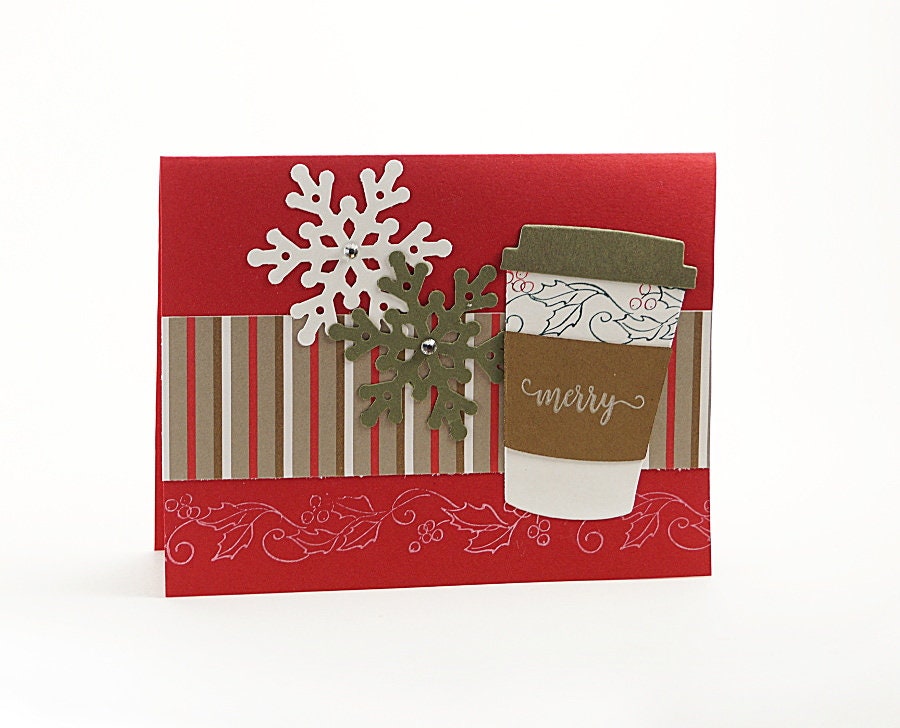 Merry Christmas Greeting Card Homemade Christmas Cards | Etsy