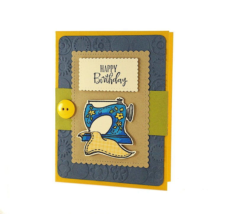 Birthday Card Sewing, Sewing Themed Card, Homemade Card, Quilters Gift ...