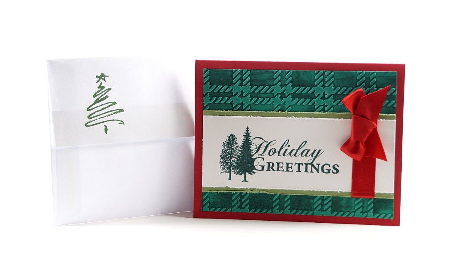 Happy Holiday Cards, Christmas Card Pack, Hand Stamped Cards, Family ...