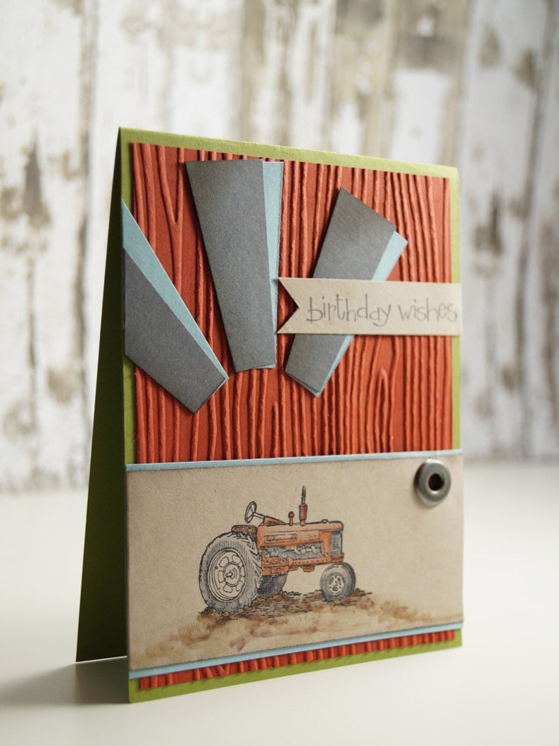Tractor Birthday Card Handmade Card Farm Birthday Card - Etsy