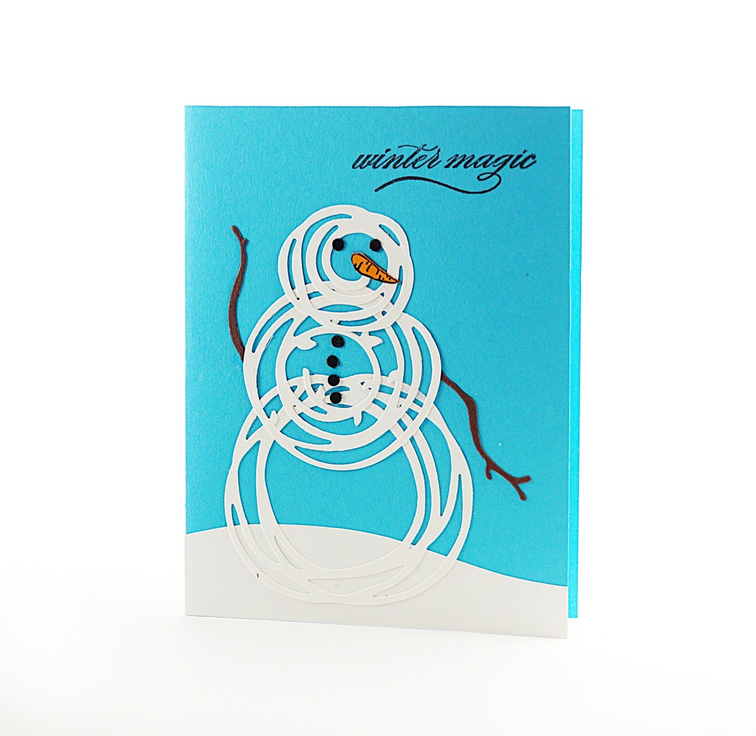 Snowman Christmas Card Handmade - Christmas Cards Boxed Set - Hand ...