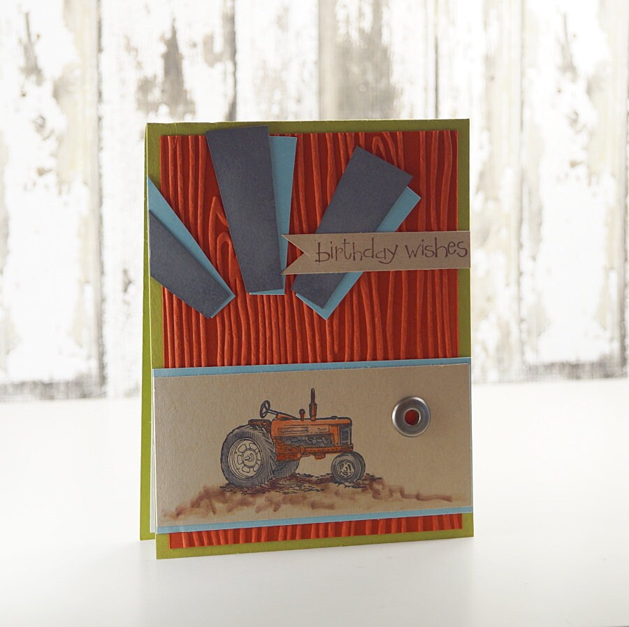 Tractor Birthday Card, Handmade Card, Farm Birthday Card, Paper ...