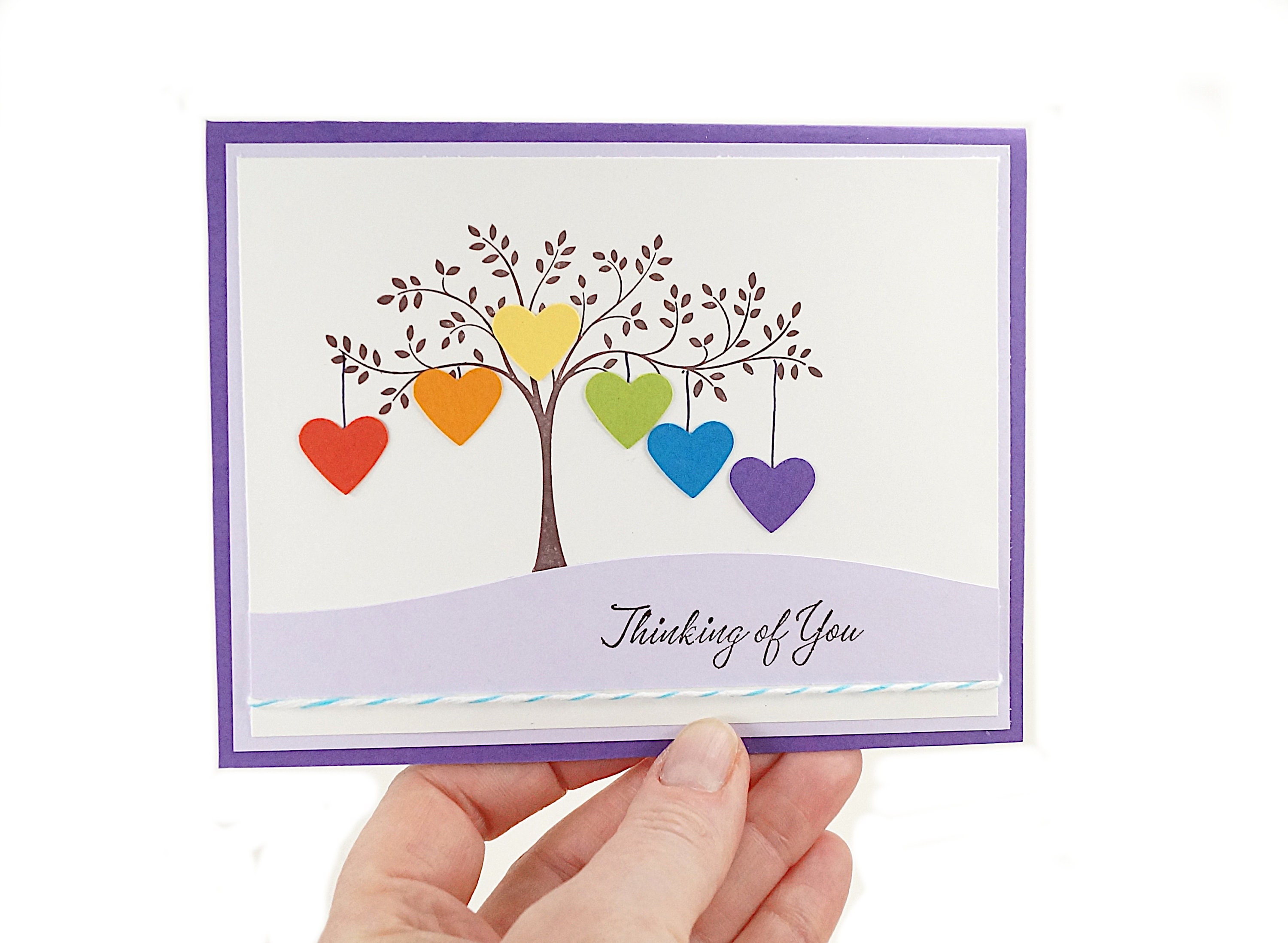 Thinking Of You Card Encouragement Card Rainbow Greeting | Etsy