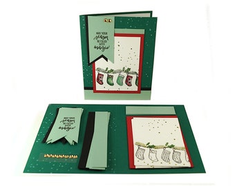 Christmas Card Making Kit, Craft Kits for Adults, DIY Kit, Poinsettia ...
