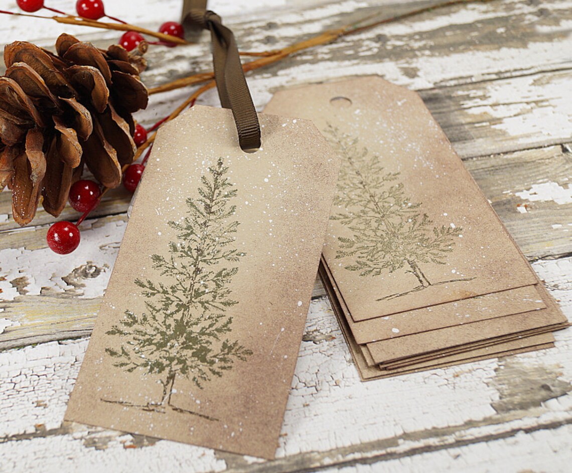 Christmas Tags Handmade Christmas Gift Tags Christmas Tree - Etsy